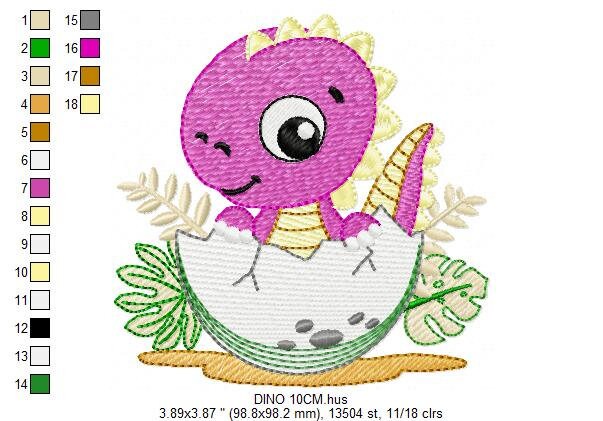 Baby Dinosaur embroidery designs - Dino embroidery design machine embr ...