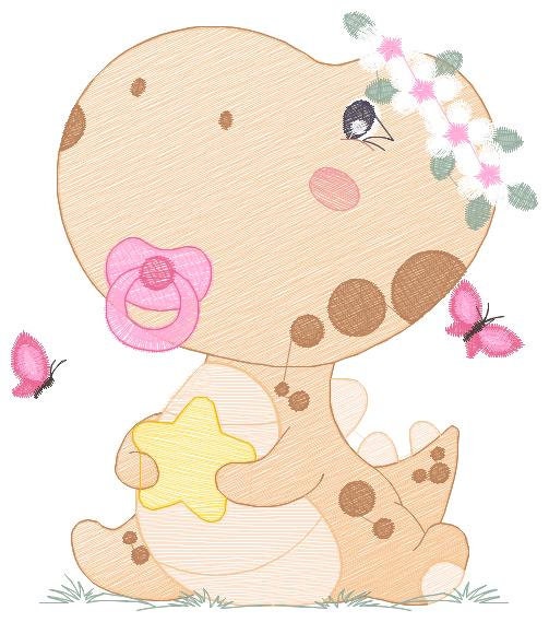 Baby Dinosaur embroidery designs - Dino embroidery design machine embr ...