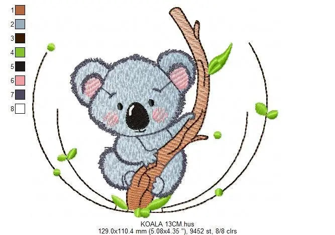 Koala embroidery design - Baby boy embroidery designs machine embroide ...
