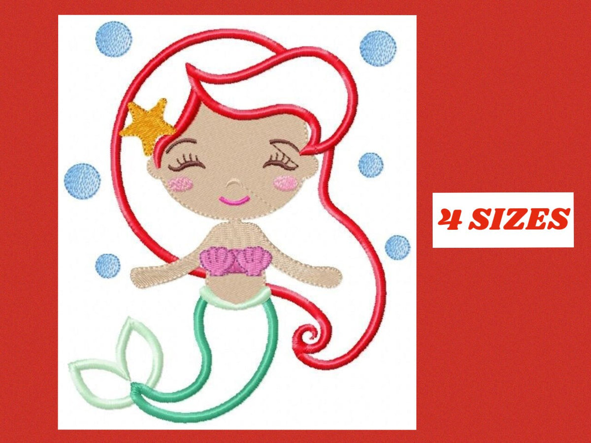 Ariel embroidery designs - Princess embroidery design machine embroide ...