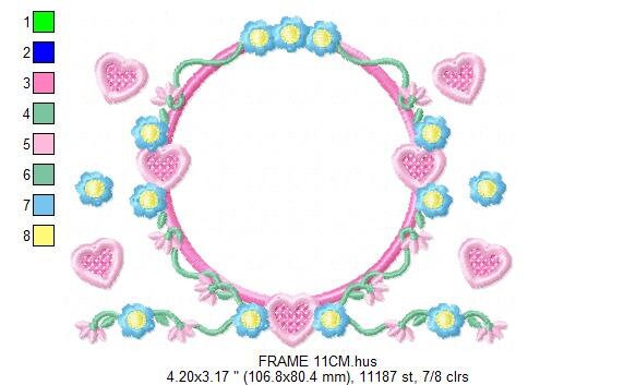 Monogram Frame embroidery designs - Flower embroidery design machine e ...