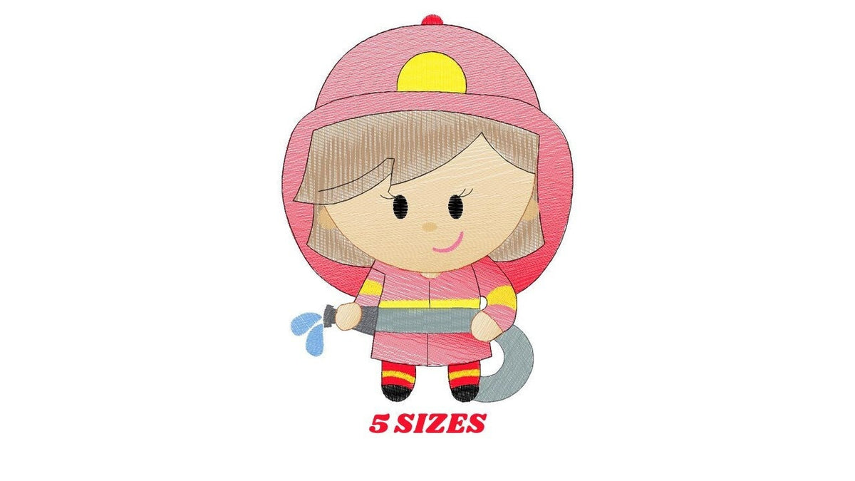 Firefighter embroidery designs - Firewoman embroidery design machine e ...