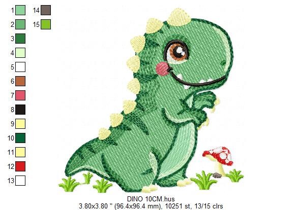 Dinosaur embroidery designs - Dino embroidery design machine embroider ...