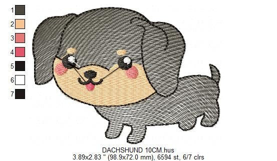 Dachshund embroidery designs - Dog embroidery design machine embroider ...