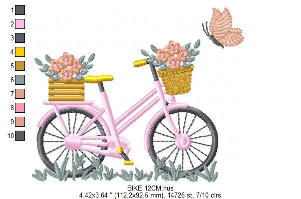 Bike embroidery designs - Bicycle embroidery design machine embroidery ...
