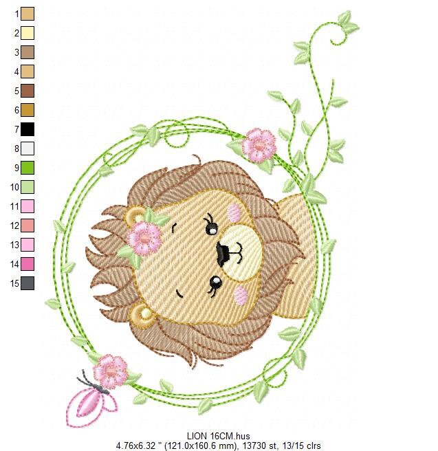 Lion embroidery designs - Safari embroidery design machine embroidery ...