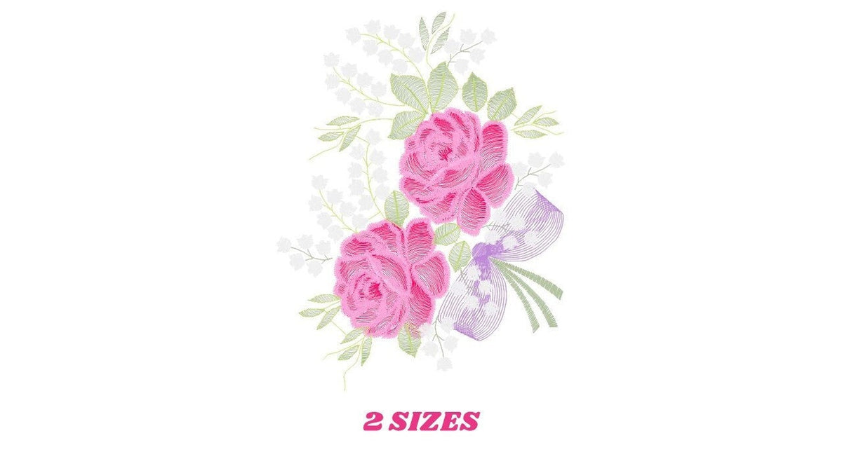 Floral Bouquet embroidery designs - Rose embroidery design machine emb ...