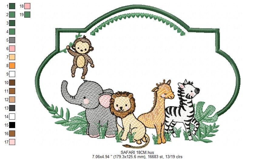 Safari embroidery designs - Animals embroidery design machine embroide ...
