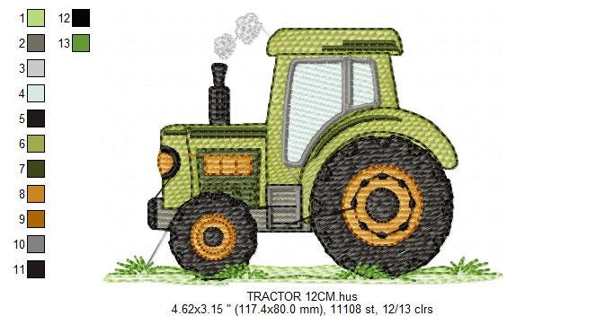Farm Tractor embroidery designs - Truck embroidery design machine embr ...