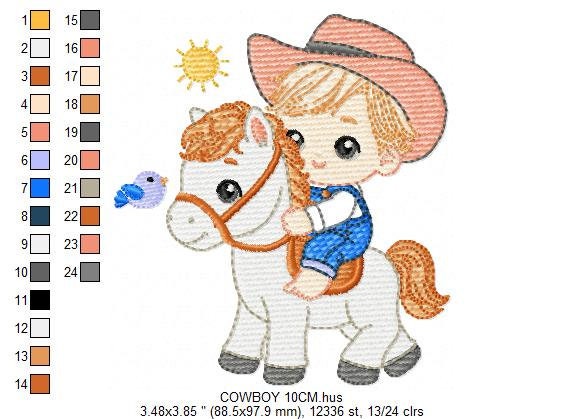 Cowboy embroidery design - Baby boy with horse embroidery designs mach ...