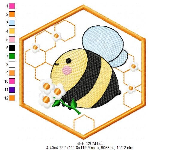 Bee embroidery design - Honey Bee embroidery designs machine embroider ...