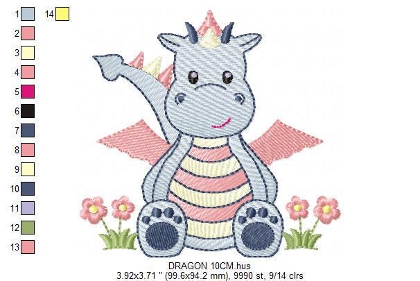 Dragon embroidery designs - Dragon with wings embroidery design machin ...