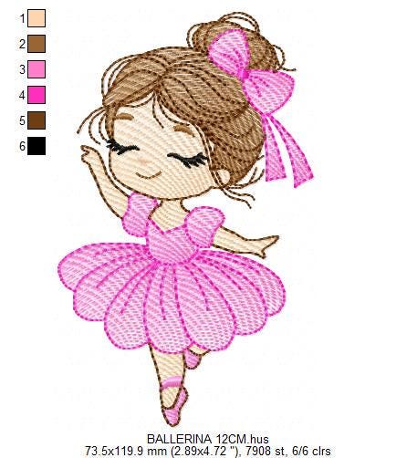 Ballerina embroidery designs - Ballet dancer embroidery design machine ...