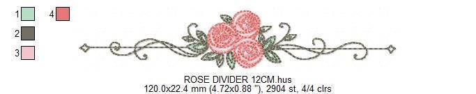 Rose Divider embroidery designs - Roses for kitchen tea towel machine ...