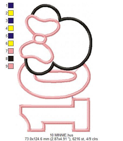 Minnie Numbers set embroidery design machine embroidery pattern ...