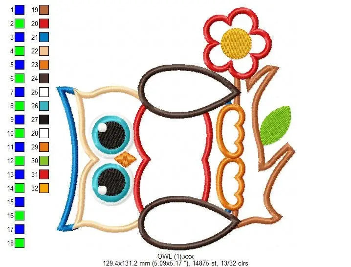 Owl embroidery designs - Bird embroidery design machine embroidery pat ...