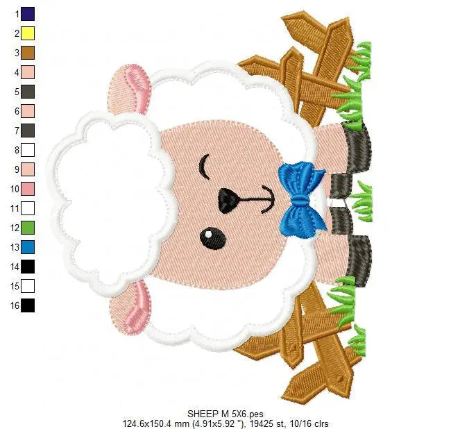 Sheep embroidery design - Lamb embroidery designs machine embroidery p ...