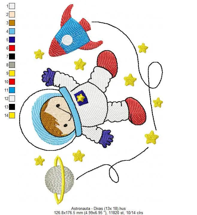 Astronaut embroidery designs - Baby boy embroidery design machine embr ...