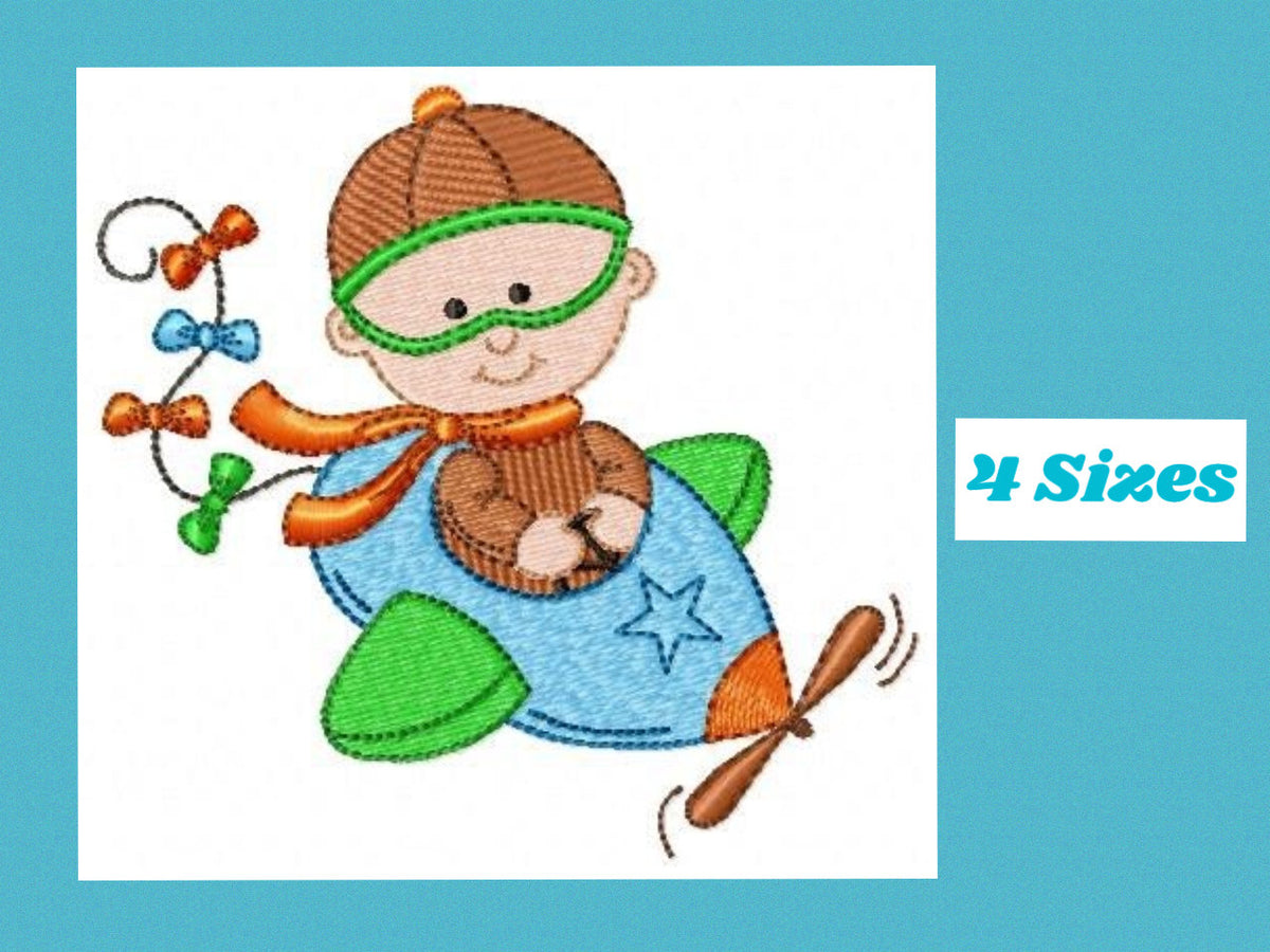 Pilot embroidery designs - Plane embroidery design machine embroidery ...