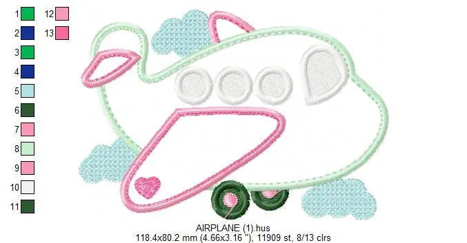 Plane embroidery designs - Airplane embroidery design machine embroide ...