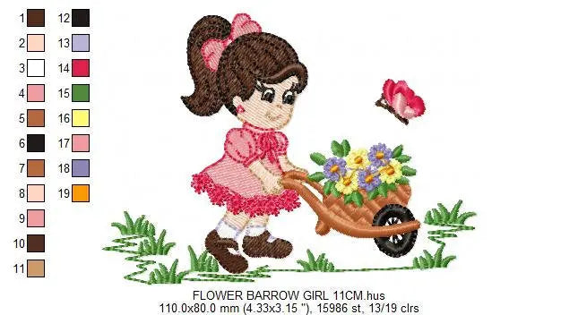 Girl embroidery designs - Flower girl embroidery design machine embroi ...