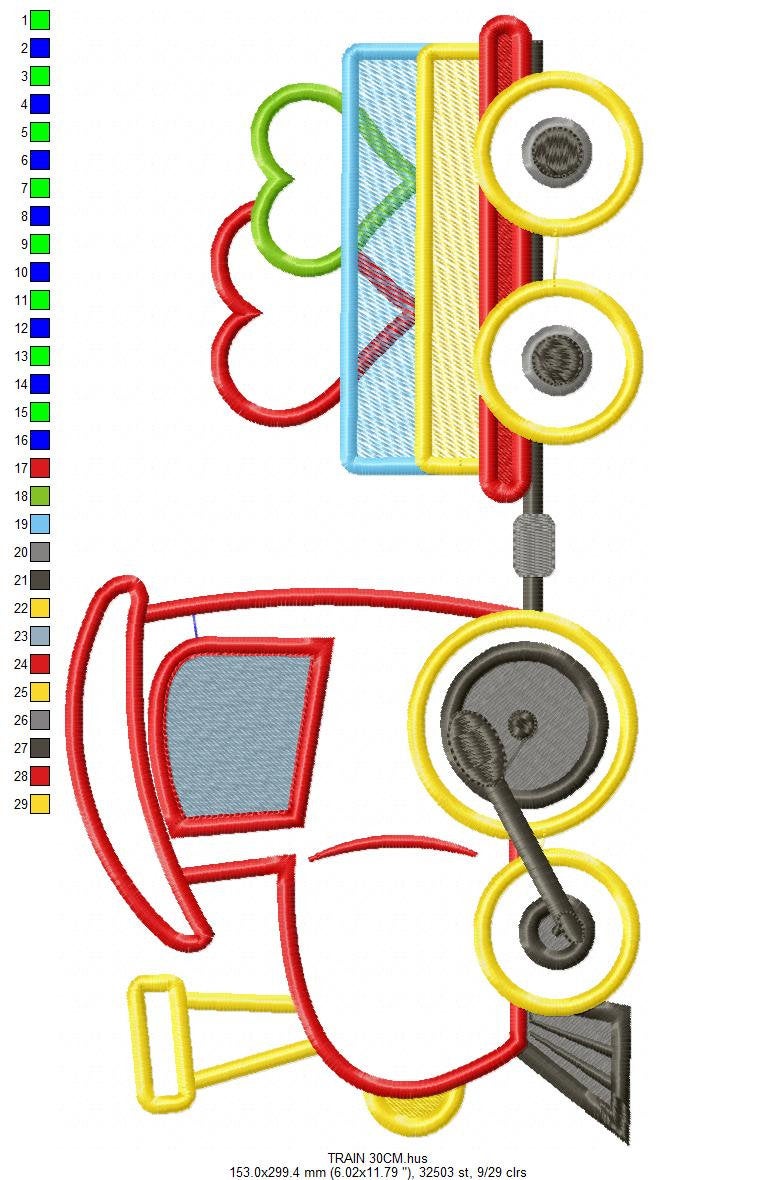 Train embroidery designs - Vehicle embroidery design machine embroider ...