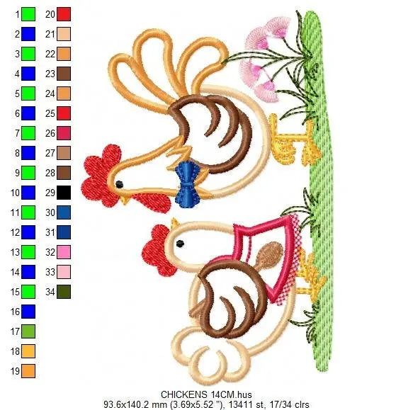 Chicken embroidery designs - Farm embroidery design machine embroidery ...