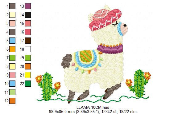 Llama embroidery design - Animals embroidery designs machine embroider ...