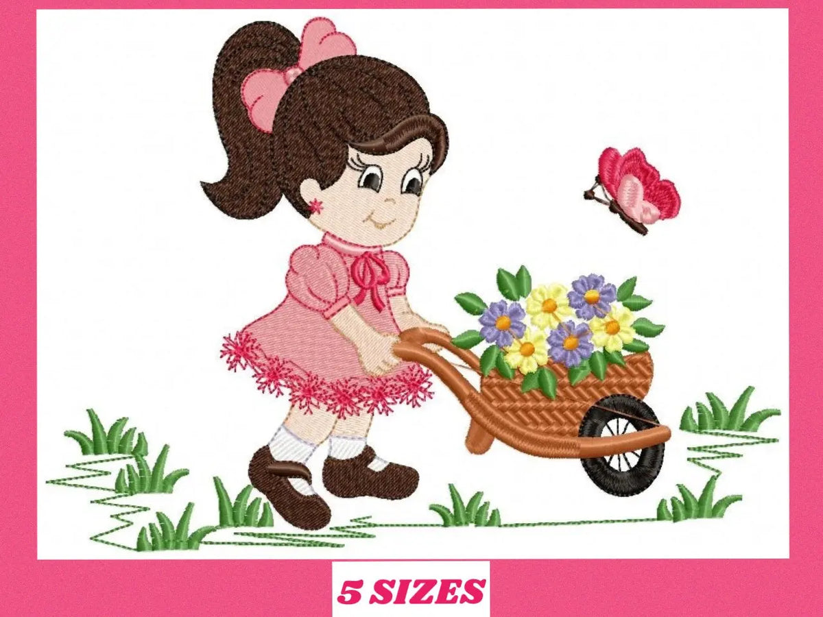 Girl embroidery designs - Flower girl embroidery design machine embroi ...