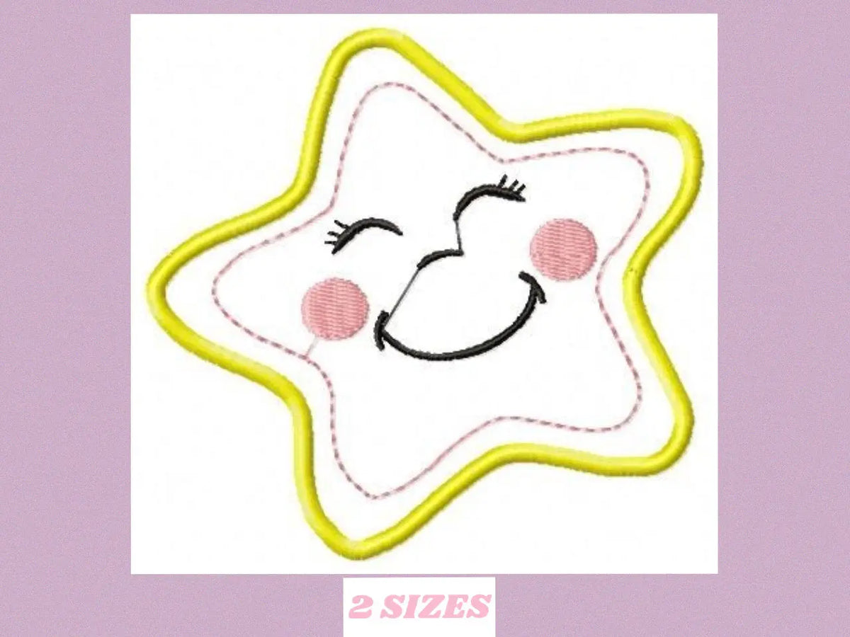 Star with face embroidery design machine embroidery pattern - Star app ...