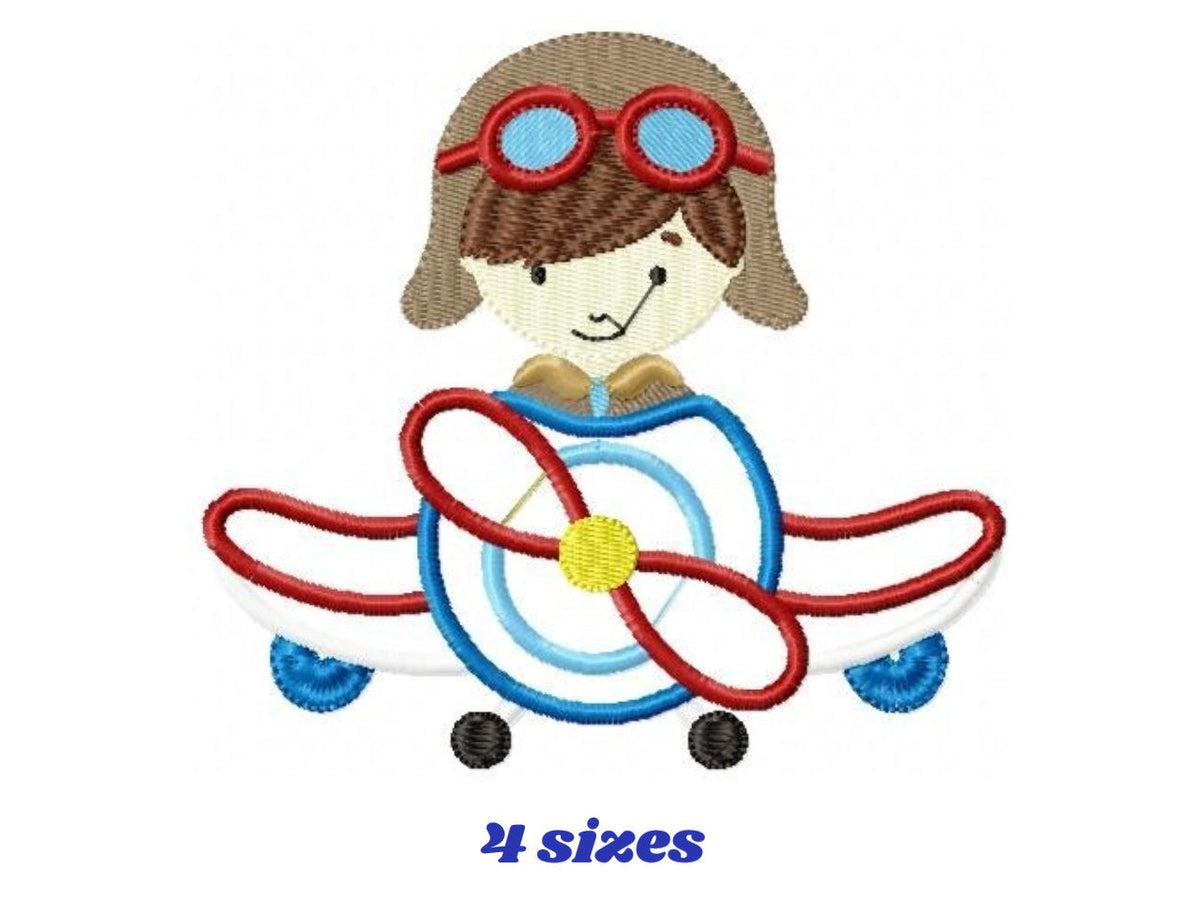 Pilot embroidery designs - Plane embroidery design machine embroidery ...