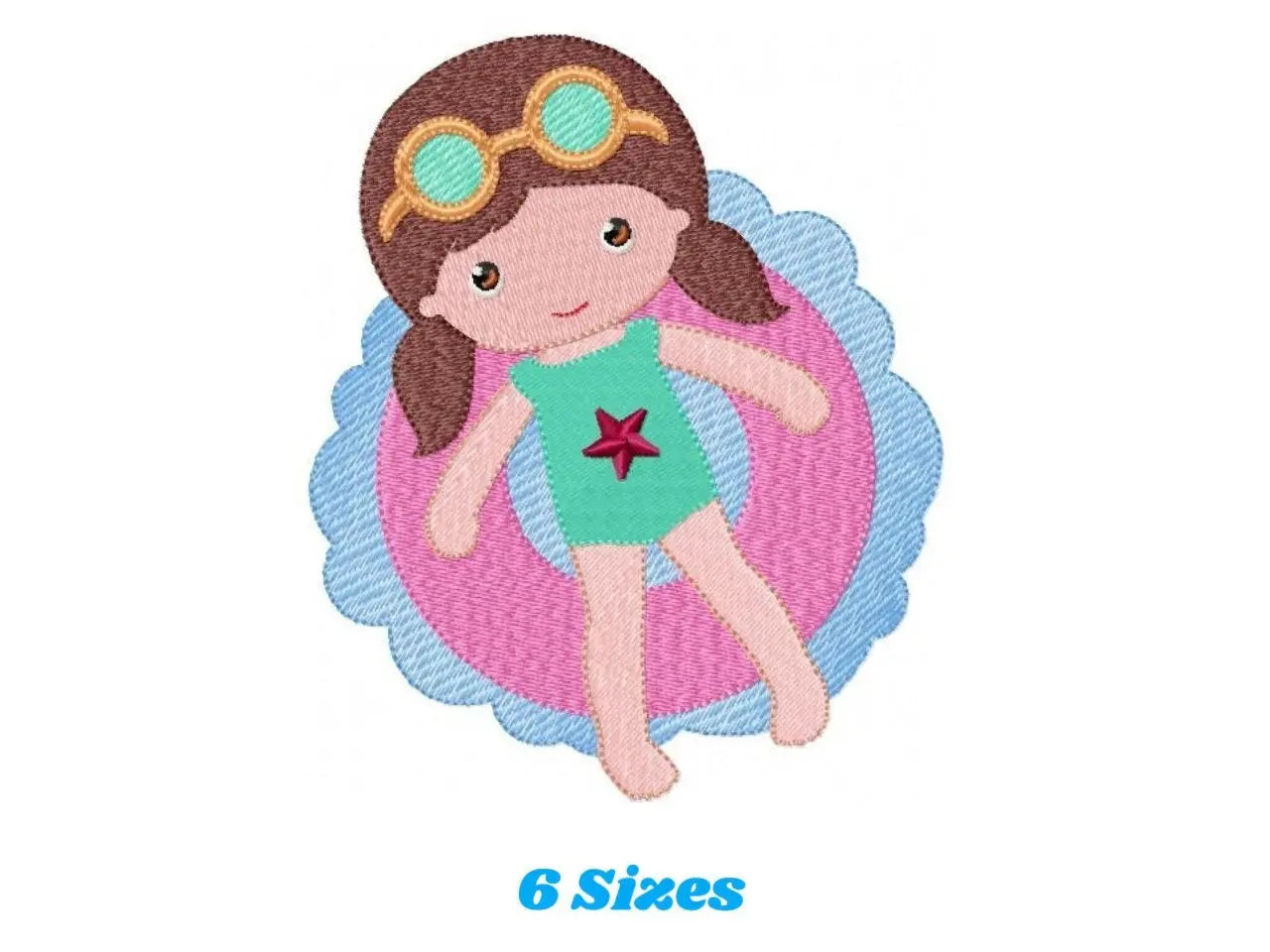 Swimmer embroidery designs - Baby girl embroidery design machine embro ...