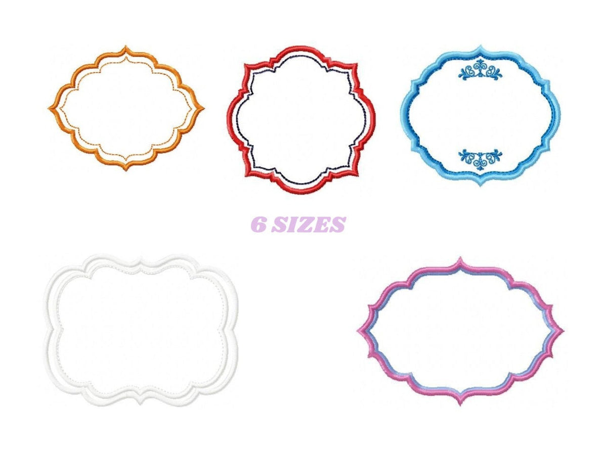 Frame embroidery designs set - Frame Applique Design Machine embroider ...