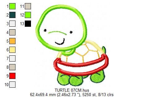 Turtle embroidery design - Animal embroidery designs machine embroider ...