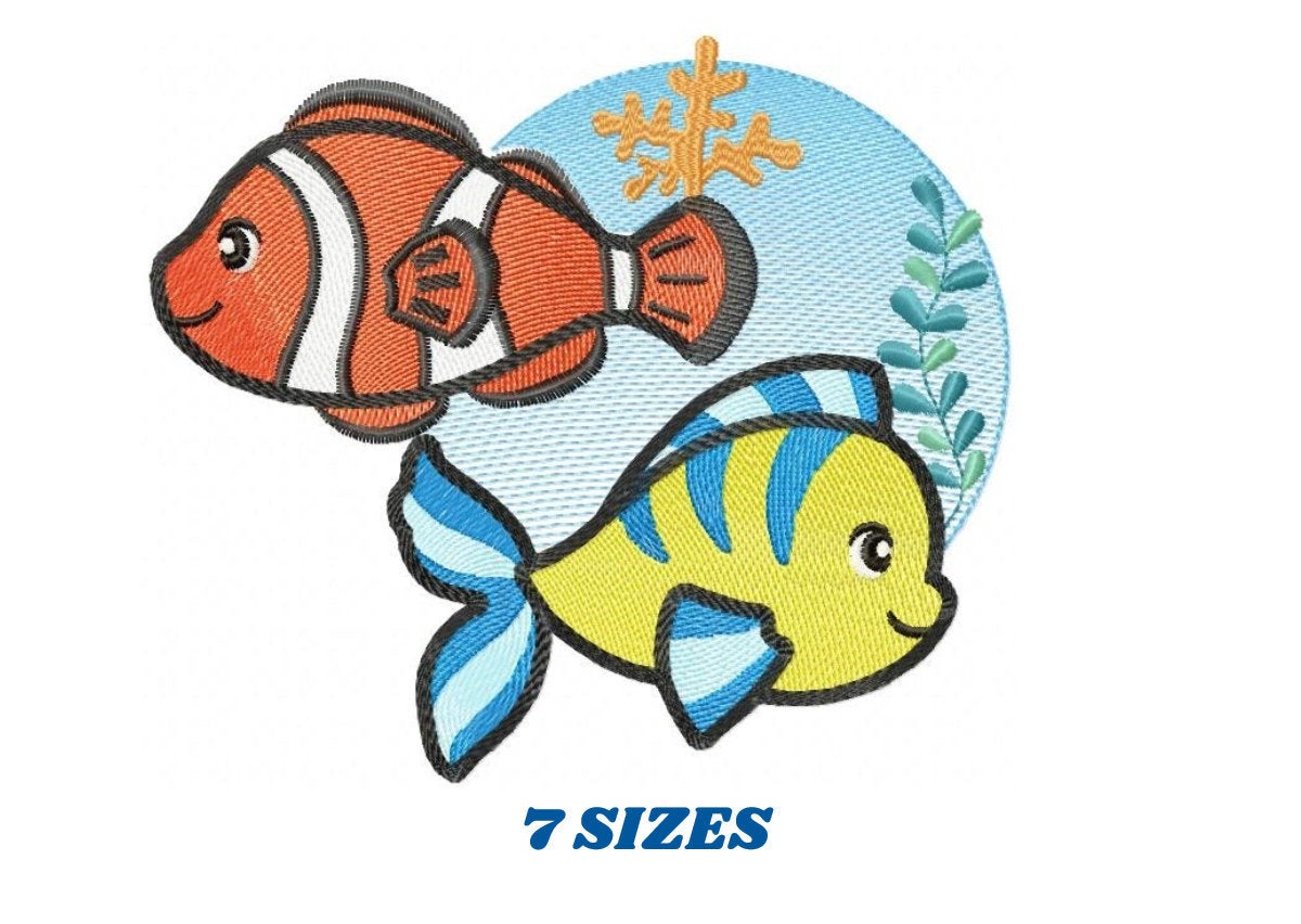 Fish embroidery designs - Ocean animals embroidery design machine embr ...