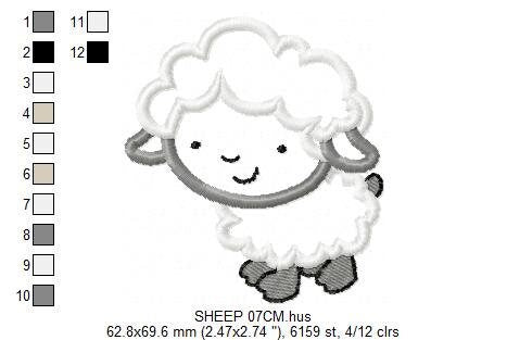 Sheep embroidery design - Lamb embroidery designs machine embroidery p ...
