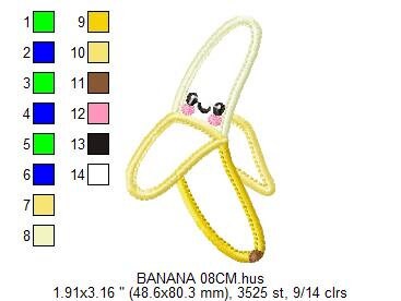 Banana embroidery designs - Fruit embroidery design machine embroidery ...