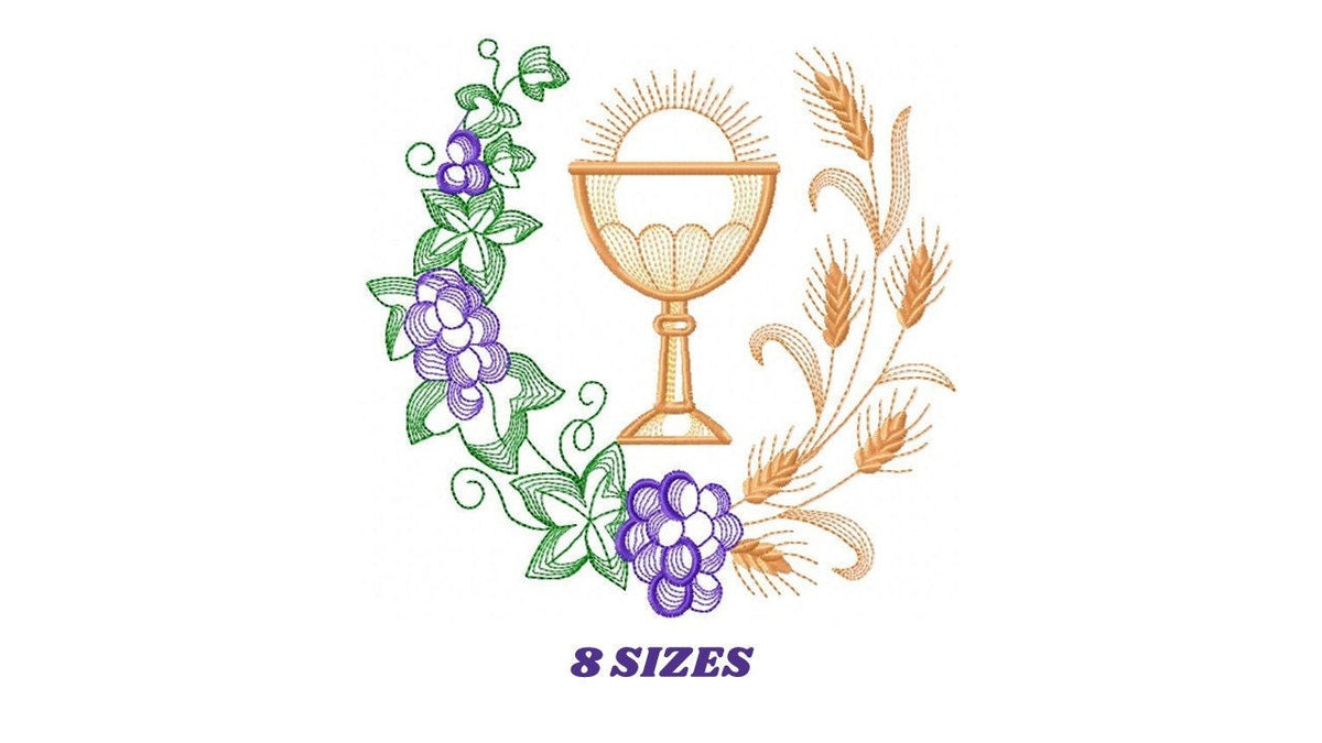 Eucharist embroidery designs - Catholic Communion embroidery design ma ...