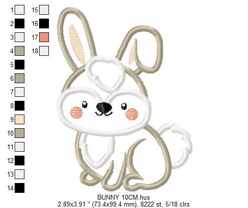 Bunny embroidery design - Rabbit embroidery designs machine embroidery ...