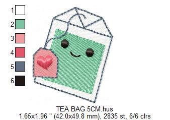 Tea bag embroidery design - Beverage embroidery designs machine embroi ...
