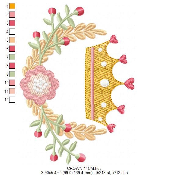 Crown embroidery designs - Laurel Wreath with Crown embroidery design ...