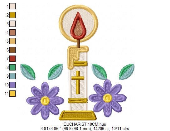 Holy candle embroidery designs - Communion embroidery design machine e ...
