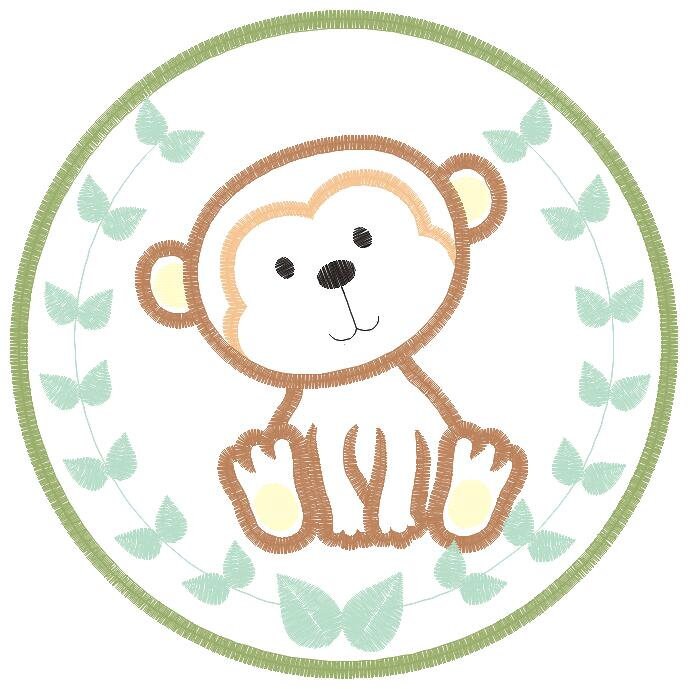 Monkey embroidery designs - Safari embroidery design machine embroider ...