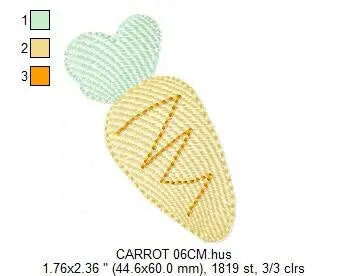 Carrots embroidery design - Vegetable embroidery designs machine embro ...