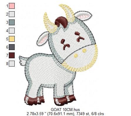 Goat embroidery design - Farm animals embroidery designs machine embro ...