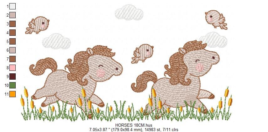 Running Horses embroidery design - Cowboy farm embroidery designs mach ...