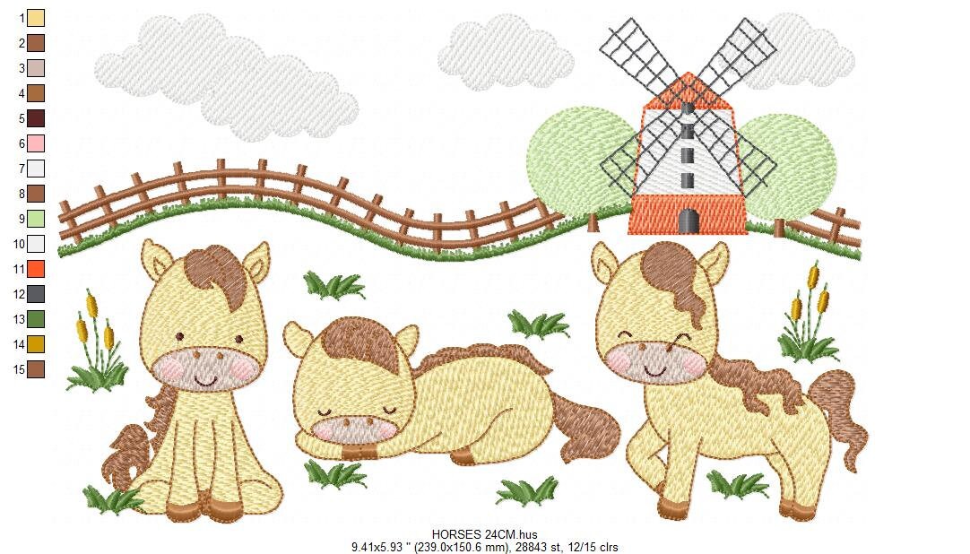 Horse embroidery design - Animal ranch embroidery designs machine embr ...