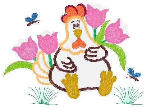 Chicken embroidery designs - Farm embroidery design machine embroidery ...