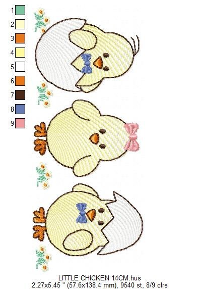 Baby Chick embroidery designs - Chicken embroidery design machine embr ...