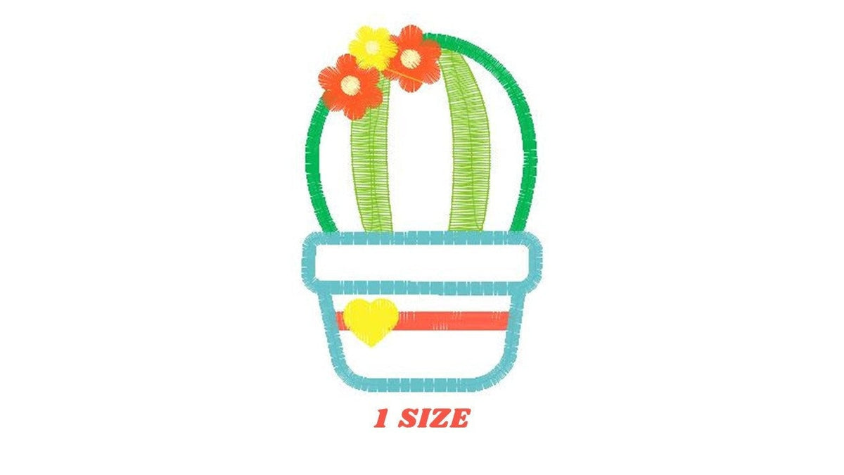 Cactus embroidery designs - Cactus vases embroidery design machine emb ...